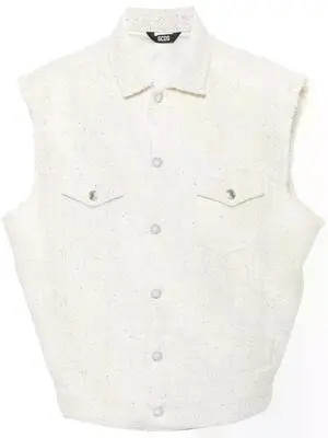 Gcds Sequin-embellished Tweed Gilet - Neutrals