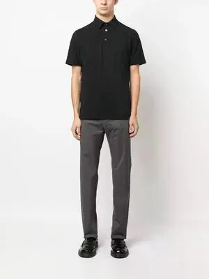 ZANONE Short-sleeve Cotton Polo Shirt - Black