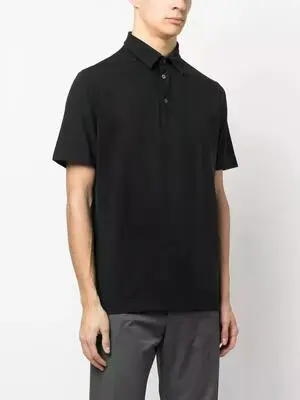 ZANONE Short-sleeve Cotton Polo Shirt - Black