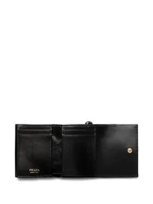 Prada Triangular-logo Leather Wallet - Black