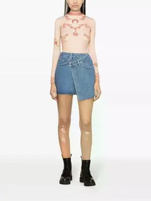 Ksubi Logo-tag Asymmetric Denim Miniskirt