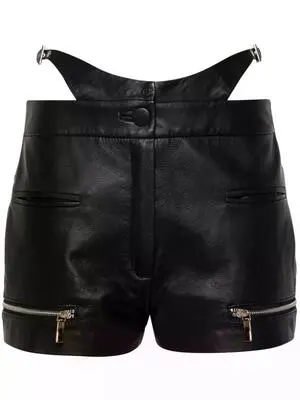 MITILIANE COUTURE Cut-out Leather Shorts