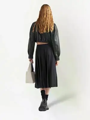 Prada Leather Jacket With Enamelled Triangle Logo