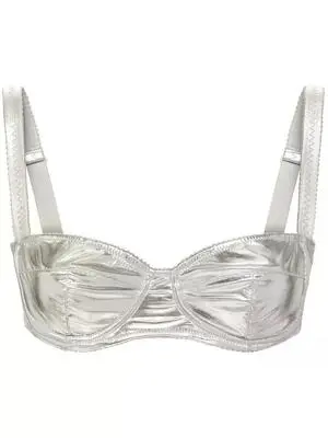 Dolce & Gabbana Kim Coated Balconette Bra - Silver