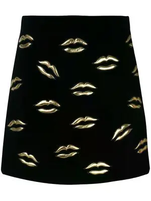 Givenchy Lip Print A-line Mini Skirt - Black