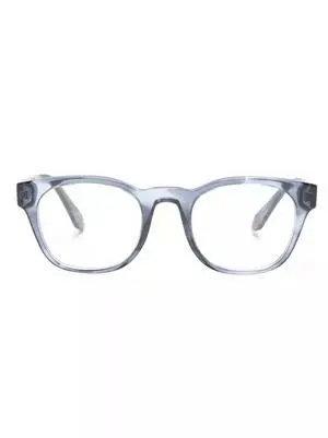 Giorgio Armani Logo-engraved Square-frame Glasses - Blue