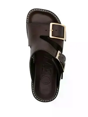 Loewe 70mm Buckled Leather Mules