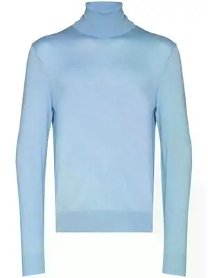 Dolce & Gabbana Roll-neck Fine-knit Jumper - Blue
