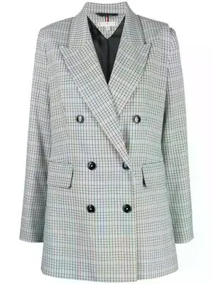 Tommy Hilfiger Checked Double-breasted Blazer