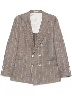 Brunello Cucinelli Pinstriped Blazer - Brown