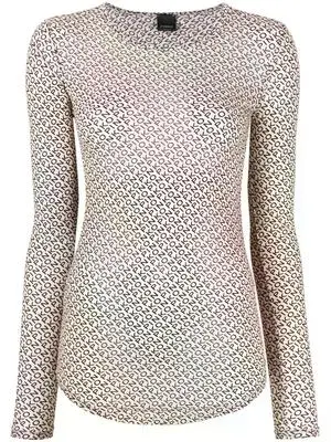 Pinko Logo-print Semi-sheer Sweatshirt - Neutrals