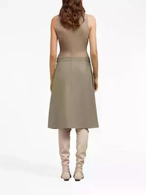 AMI Paris Belted Wool Midi Skirt