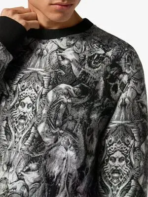 Philipp Plein Tattoo-jacquard Crew-neck Jumper
