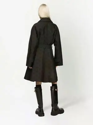 Dolce & Gabbana Dg-logo Jacquard Belted Trench Coat