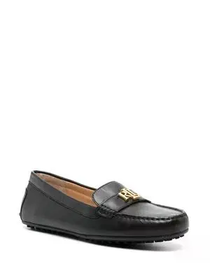 Ralph Lauren Barnsbury Leather Driver Loafers - Black
