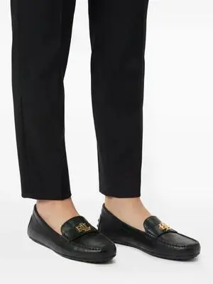 Ralph Lauren Barnsbury Leather Driver Loafers - Black