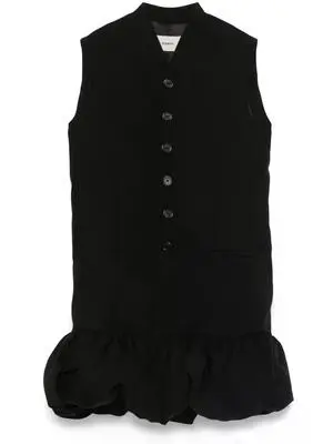 Coperni Gathered Tailored Mini Dress - Black