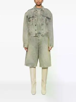 ENTIRE STUDIOS Shrunken Buttoned Denim Jacket - Blue