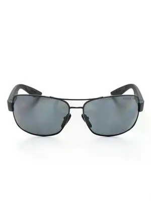 Prada Rectangle-frame Sunglasses With Logo - Black