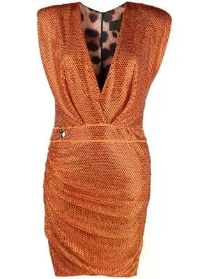 Philipp Plein Rhinestone Fitted Dress
