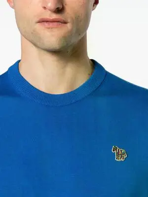 Paul Smith Zebra-patch Organic Cotton T-shirt - Blue