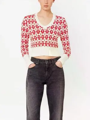 AMI Paris De Coeur Argyle Jumper