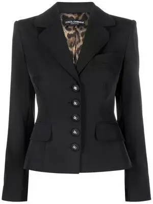 Dolce & Gabbana Logo-plaque Button-fastening Blazer - Black