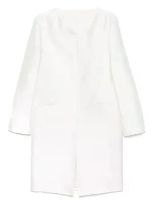 TOTEME Collarless Silk Coat - Neutrals