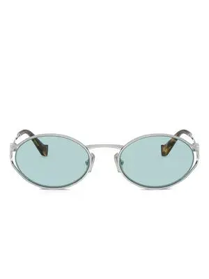 Miu Miu Oval-frame Sunglasses - Silver