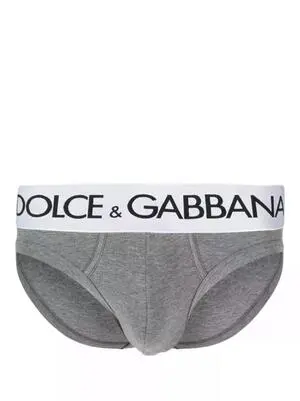 Dolce & Gabbana Logo-waistband Stretch Briefs - Grey