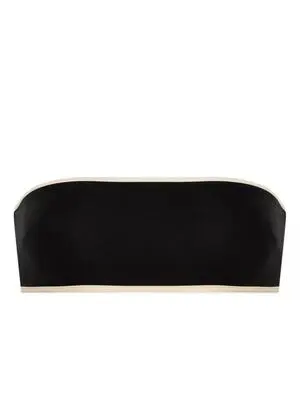 TOTEME Striped-edge Strapless Bikini Top - Black