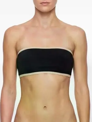 TOTEME Strapless Bikini Top With Contrasting Trim - Black