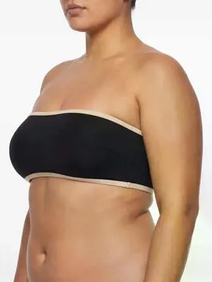 TOTEME Strapless Bikini Top With Contrasting Trim - Black