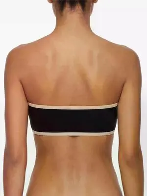 TOTEME Strapless Bikini Top With Contrasting Trim - Black