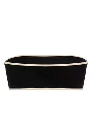 TOTEME Strapless Bikini Top With Contrasting Trim - Black