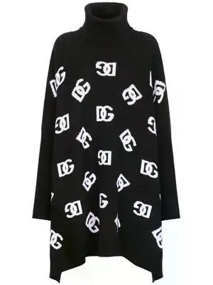 Dolce & Gabbana Logo-jacquard Roll-neck Poncho