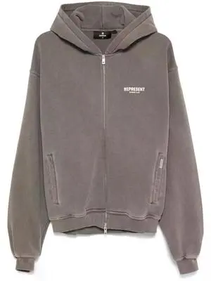 REPRESENT Logo-print Hoodie - Grey