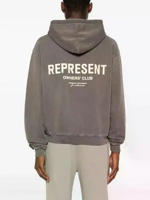 REPRESENT Logo-print Hoodie - Grey