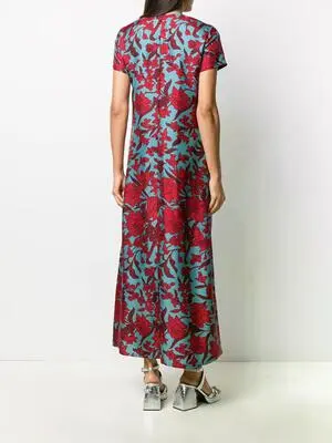 La DoubleJ Floral Print Swing Dress - Red