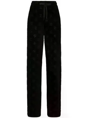 Dolce & Gabbana Dg-logo Flocked Track Pants - Black