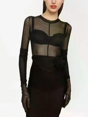 Dolce & Gabbana Tulle Crop Top