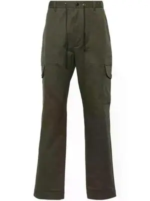 Moncler Logo-patch Straight-leg Trousers - Green