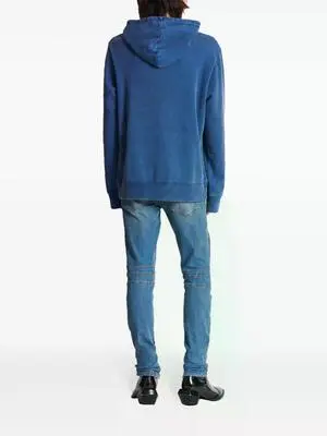 Balmain Embroidered-logo Hoodie - Blue