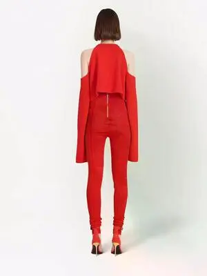 Balmain High-waisted Sheer Knitted Leggings
