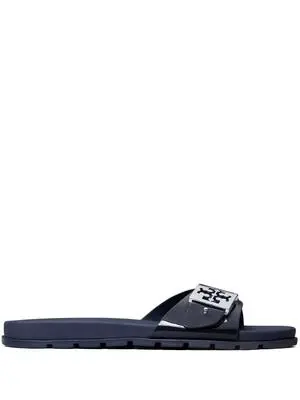 Tory Burch Mellow Slide Sandals With Decorative Buckle - Blue