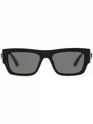 Versace Logo-plaque Square-frame Sunglasses - Black