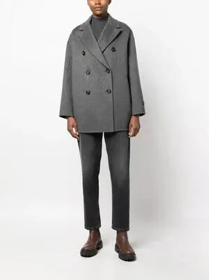 Brunello Cucinelli Cashmere Double-breasted Coat With Monili Chain Detail
