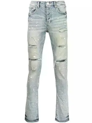 PURPLE BRAND Paint Splatter Slim-fit Jeans