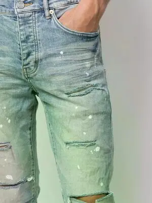 PURPLE BRAND Paint Splatter Slim-fit Jeans