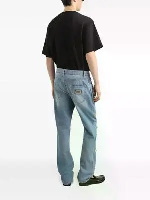 Dolce & Gabbana Crystal-embellished Straight-leg Jeans